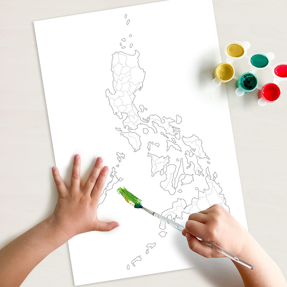 Clean Map of the Philippines Watercolour Paper Print – Pinspired Art ...