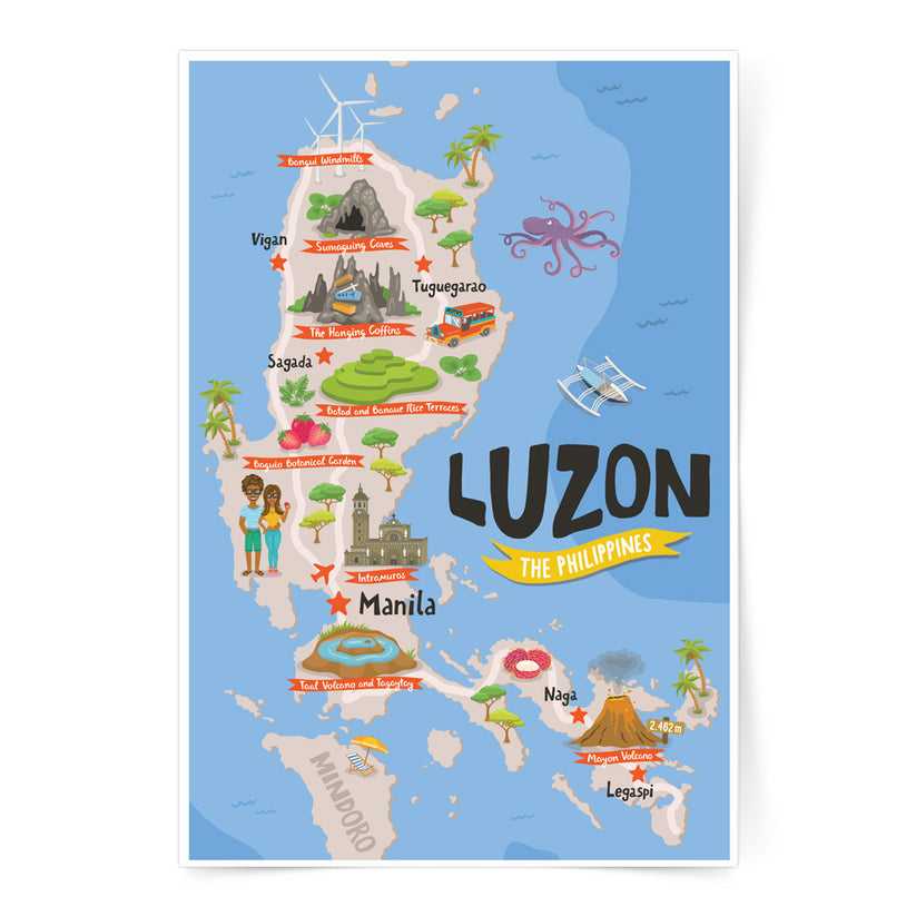 Luzon Illustrated Map Poster – Pinspired Art Souvenirs