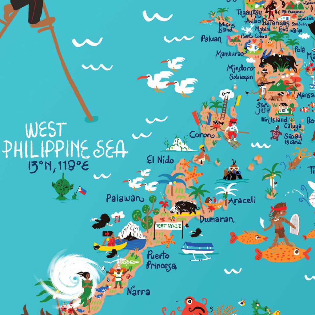Fun Map of the Philippines Poster by Victor Cantal – Pinspired Art ...