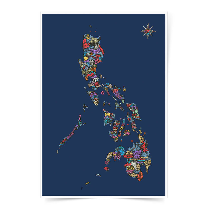 Coral Map of the Philippines Poster by Angelo Delos Santos – Pinspired ...