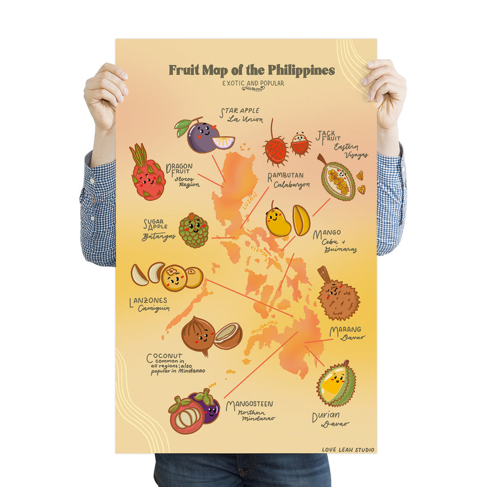 Fruit Map Of The Philippines Poster by Love Leah Studio – Pinspired Art ...