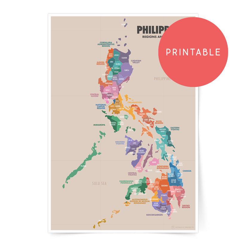 Philippine Regions and Provinces Printable Wall Art Poster – Pinspired ...