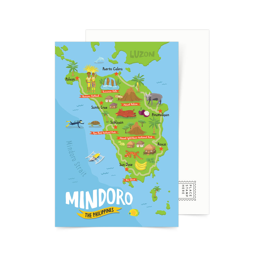 Mindoro Illustrated Map Postcard – Pinspired Art Souvenirs
